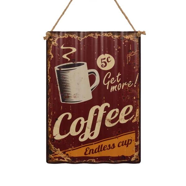 Tavla i korrugerad plåt ”Coffee” - Heminreda.se